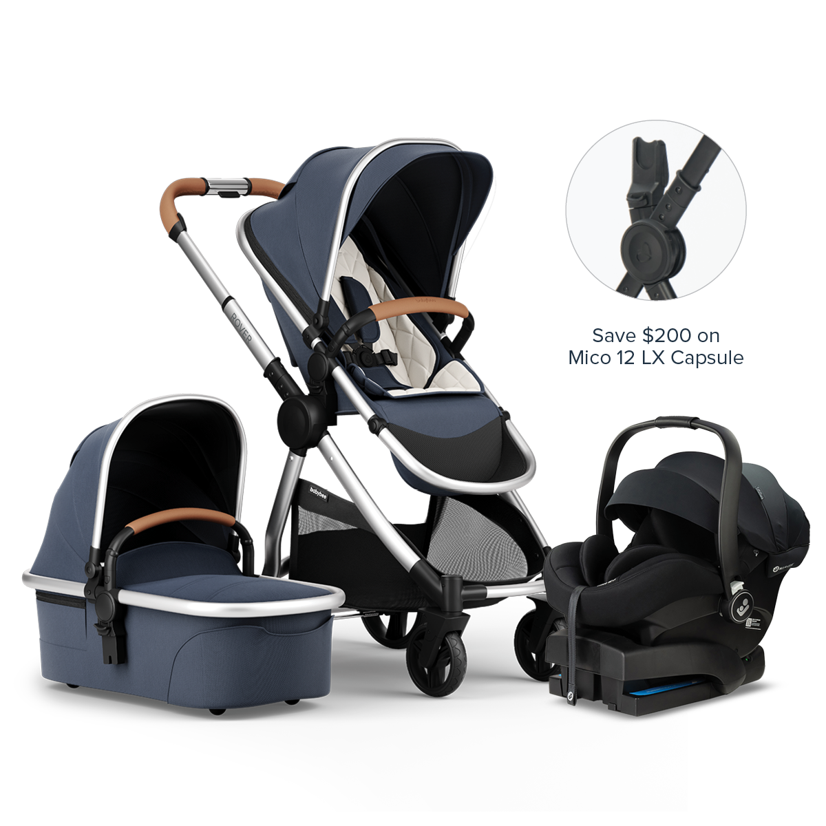 Babybee ROVER3 Pram | Bassinet & Stroller